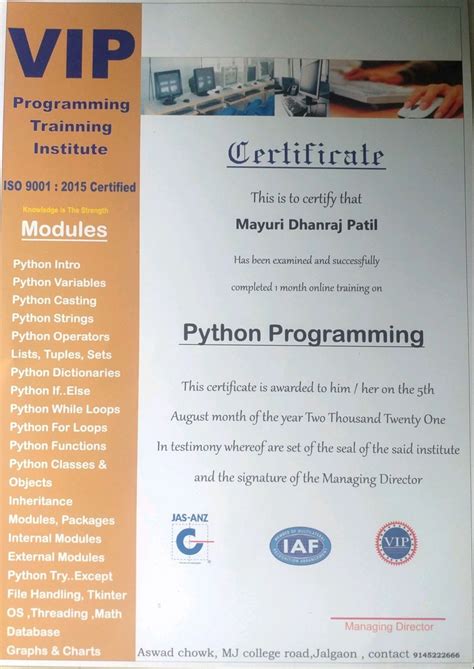 Completed Python Programming Course Mayuri Patil Posted On The Topic Linkedin