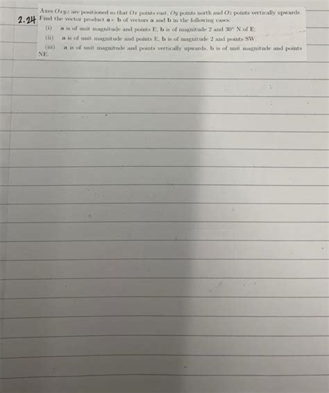 Solved Find The Vector Product Ab Of Voctors A And B In Chegg Com