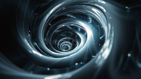 Abstract Swirling Vortex Of Light With Cosmic Elements In A Dark Space