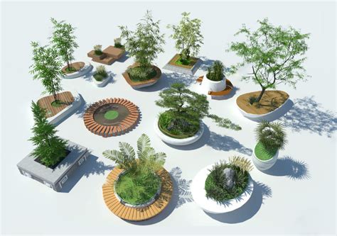 6514 Sketchup Resting Area Outdoor Exterior Model Download Landscape