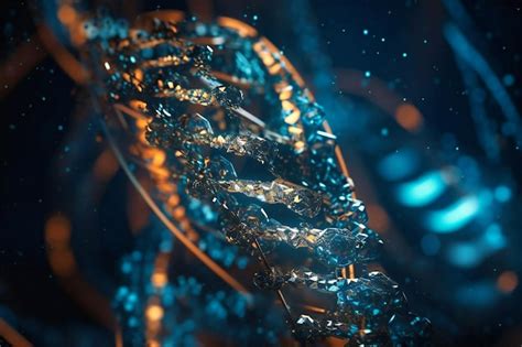 Premium Photo Dna Strand Symbolizes The Intersection Of Digital Technology And Scientific