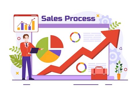 Ilustración Del Proceso De Ventas Con Pasos De Comunicación Para Atraer