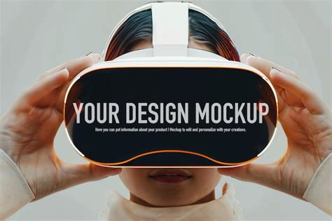 Premium Psd Virtual Reality Headset Mockup Presentation Generative Ai