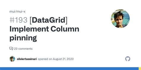 DataGrid Implement Column Pinning Issue 193 Mui Mui X GitHub
