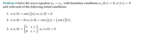 Solved Problem 6 Solve The Wave Equation Utt Uxx With Chegg Com