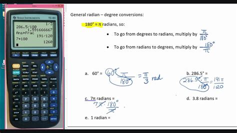 Converting Between Radians And Degrees Youtube