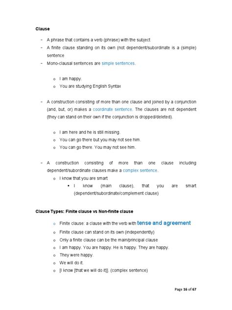 english syntax handout4 pdf clause phrase