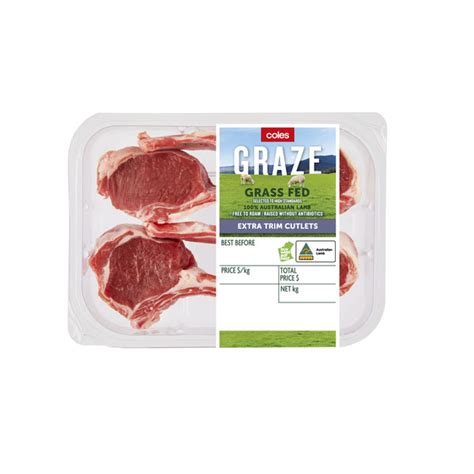 Buy Coles Graze Lamb Extra Trim Cutlets Approx 300g Coles