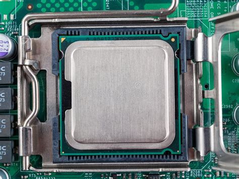 CPU Connector On The Circuit Motherboard With Pressure Contacts For Connecting A Silicon