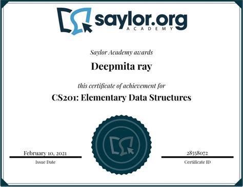 Deepmita Ray On Linkedin Successfully Completed This Course On Cs201