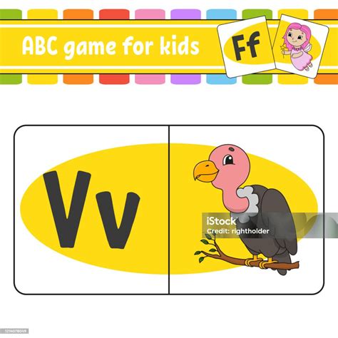 Abc 플래시 카드 조류 독수리 아이들을위한 알파벳 편지를 배우는 교육 워크 시트 영어 공부를 위한 활동 페이지 어린이를위한 색상 게임 격리된 벡터 그림입니다 만화