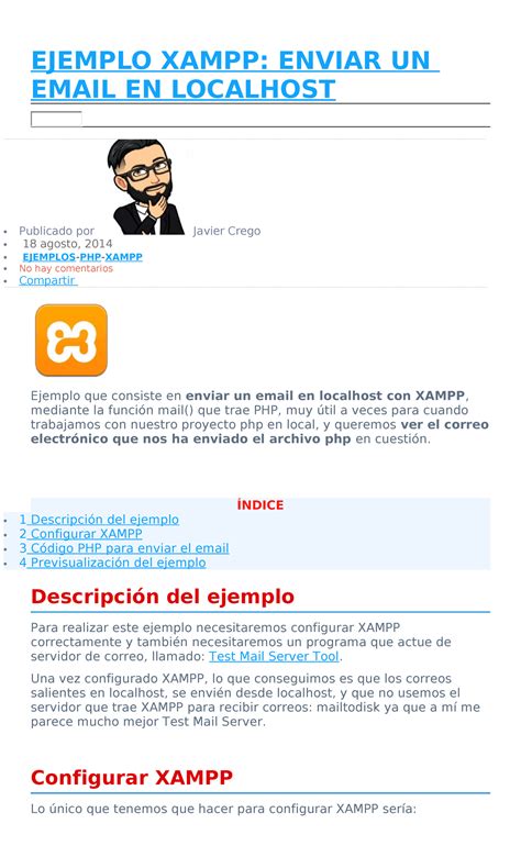 xampp enviar un email en localhost ejemplo xampp enviar un email en