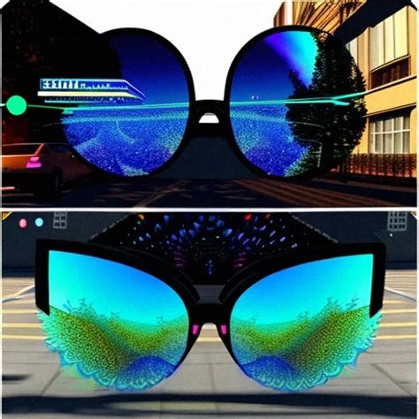 3 Panel View Augmented Reality Interface Glasses First Person Point Of View Walking On Sidewalk