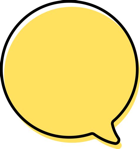 Cute Yellow Doodle Speech Bubble Hand Drawn For Decoration PNG