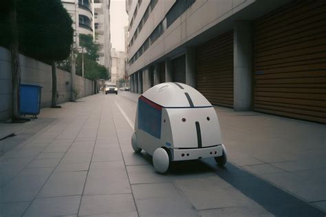 Premium Ai Image Selfdriving Delivery Robot Concept Neural Network Ai