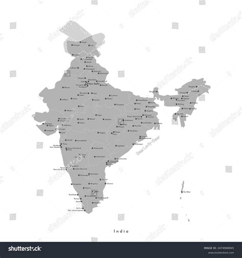 41 380 India Map Vector With States Cities Royalty Free Images Stock