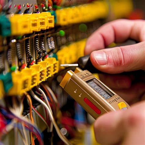 A Detailed Closeup Of A Multimeter Testing Electrical Connections Premium AI Generated Image