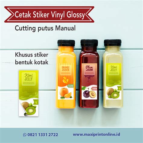 Cetak Stiker Label Vinyl Glossy Cutting Manual Cetak Stiker Label A