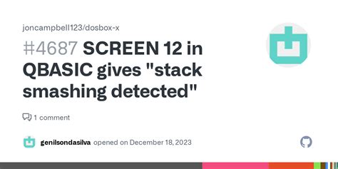 Screen 12 In Qbasic Gives Stack Smashing Detected · Issue 4687