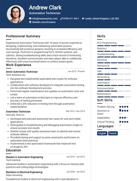 7 Best Automation Technician Resume Example For 2025
