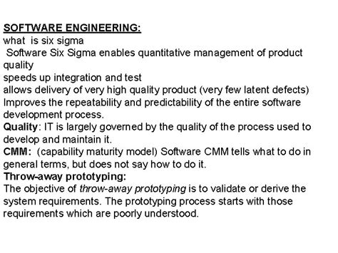 Software Engineering What Is Six Sigma Software Six
