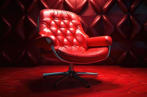 Premium Ai Image Futuristic Red Gaming Chair Illustration