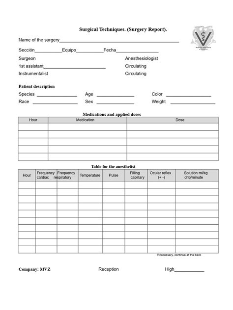 Format Surgery Report Pdf