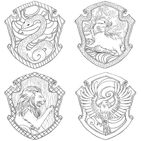 Harry Potter House Emblems Art