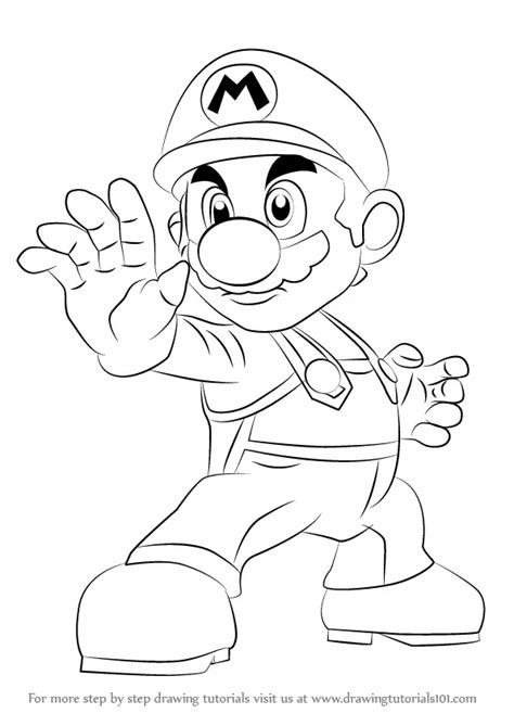 Step By Step How To Draw Mario From Super Smash Bros