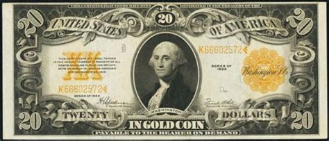 Value Of 20 Gold Certificate Antique Money