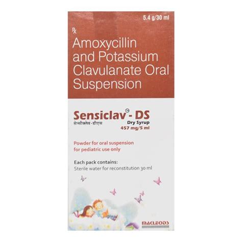 Sensiclav Ds Syrup Amoxycillin And Clavulanic Acid Combo