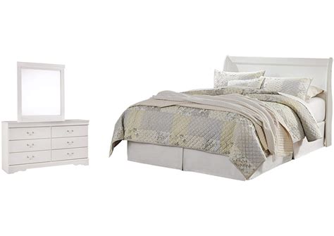 Anarasia Queen Sleigh Headboard Dresser And Mirror Ivan Smith Furniture