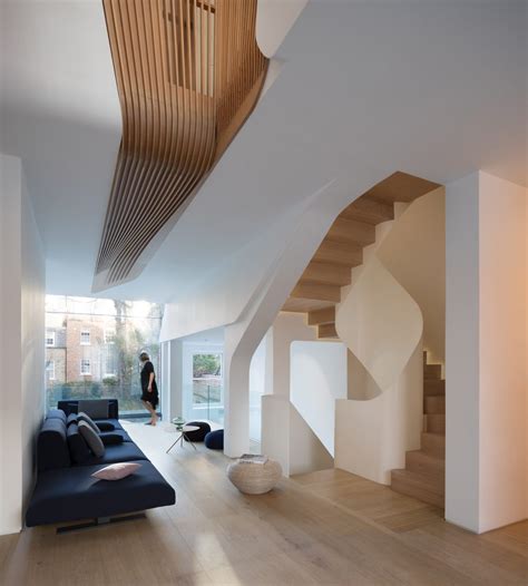 Flow Architecture Lines Lightwell Of London House Conversion With Timber
