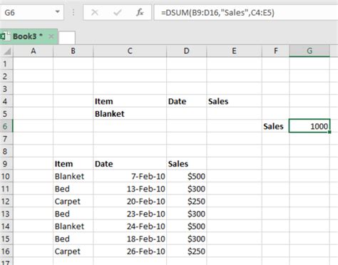 Excel Formula How To Use The Excel Dsum Function Excelchat