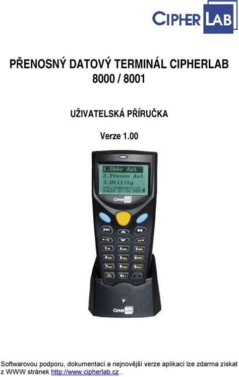 PŘENOSNÝ DATOVÝ TERMINÁL CIPHERLAB 8000 PDF Stažení zdarma