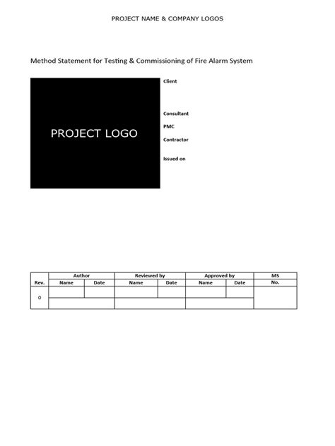 Method Statement For Testing And Commissioning Of Fire Alarm System
