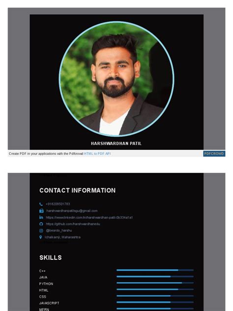 harshwardhan patil create pdf in your applications with the pdfcrowd pdf programmer