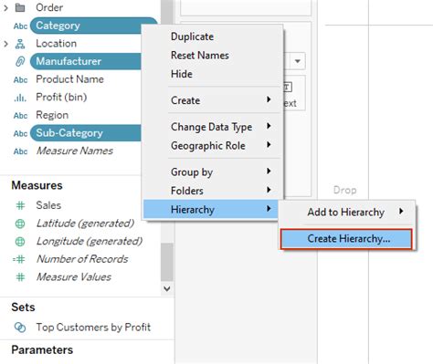 drill down and hierarchies in tableau