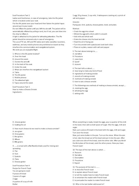 Soal Procedure Text 1 Pdf Breads Compact Disc