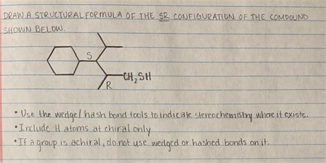Draw Structural Formula Of The Rs Configuration Solve