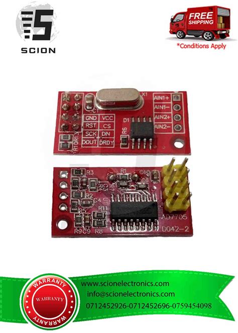 Dual 16 Bit Ad7705 Adc Data Acquisition Module Spi Precise Tm7705 Scion Electronics