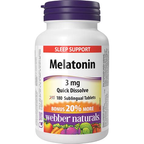 Melatonin 3 Mg Quick Dissolve Tablets Webber Naturals