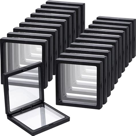 Sdoot Black 3d Floating Frame Display Holder Stands Coin Display Stands Set Of 20