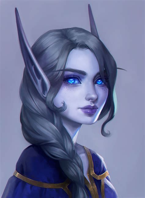 Void Elf Portrait World Of Warcraft Game Digital 15 May 2019｜random Anime Arts Rarts