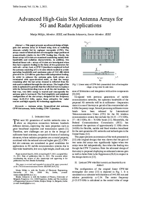 Pdf Advanced High Gain Slot Antenna Arrays For 5g And Radar Applications