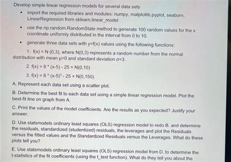 Solved Develop Simple Linear Regression Models For Several