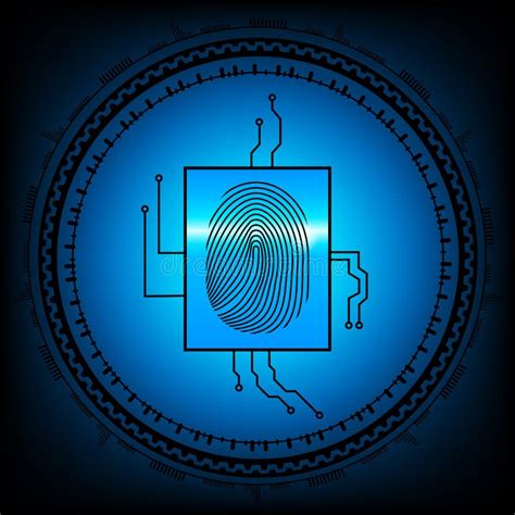 Abstract Technology Background Security System Concept With Fingerprint Eps 10 Vector