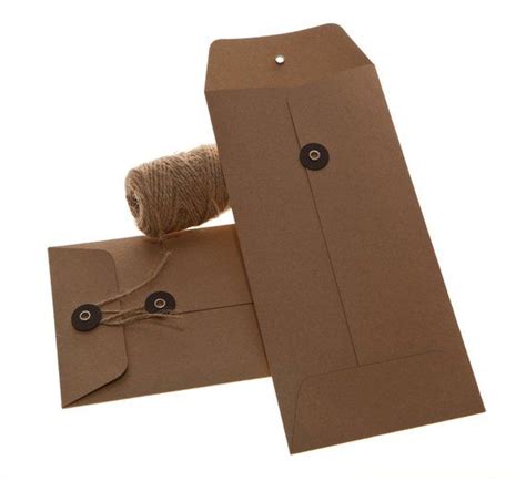 String Button Envelopes Rustic Envelope DIY Envelope Button Brown Kraft Diy Envelope Vintage