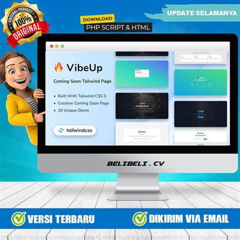 Jual Tailwind Css Vibeup Coming Soon Html Template Shopee Indonesia