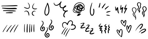 Set Of Hand Drawn Doodle Expression Sign For Concept Design Isolated On
